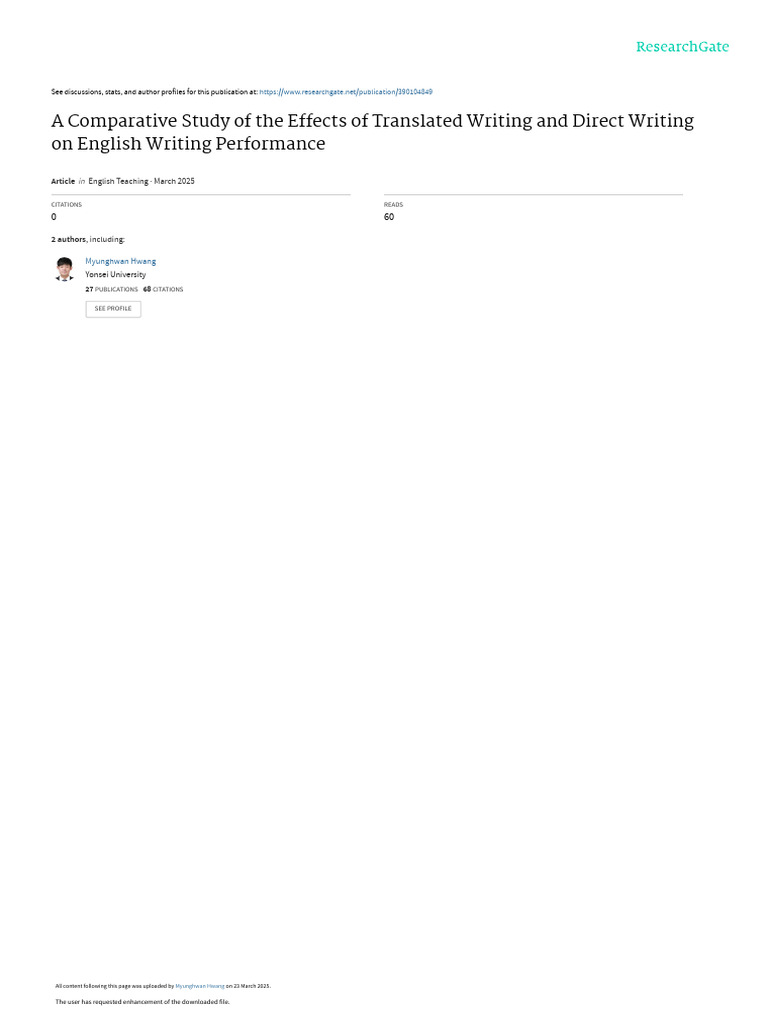A Comparative Study of The Effects of Translated Writing and Direct ...