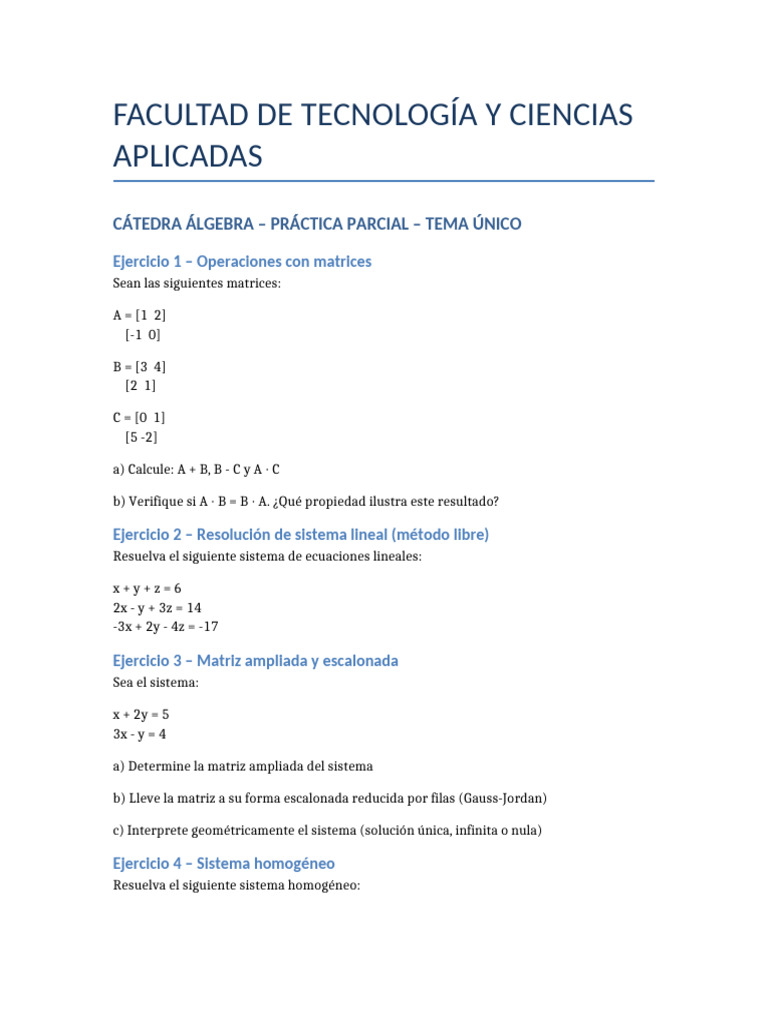 Parcial Practico Algebra | PDF