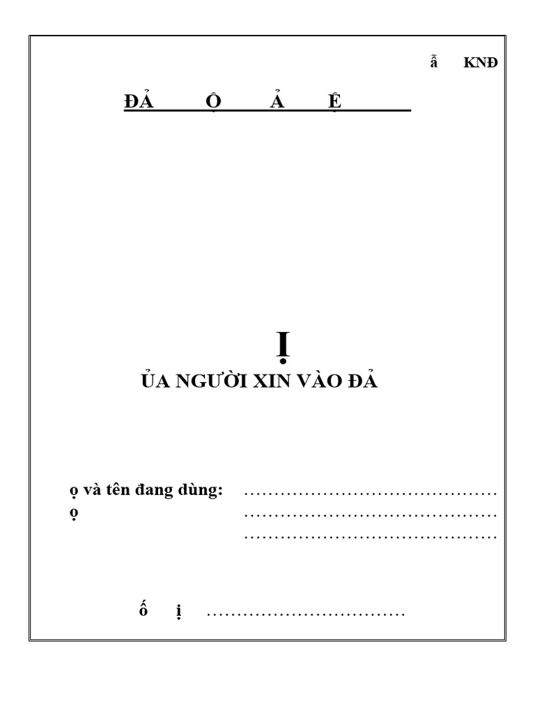 Mau 2 KND Ly Lich Cua Nguoi Xin Vao Dang (1) Bảng Đang Làm | PDF
