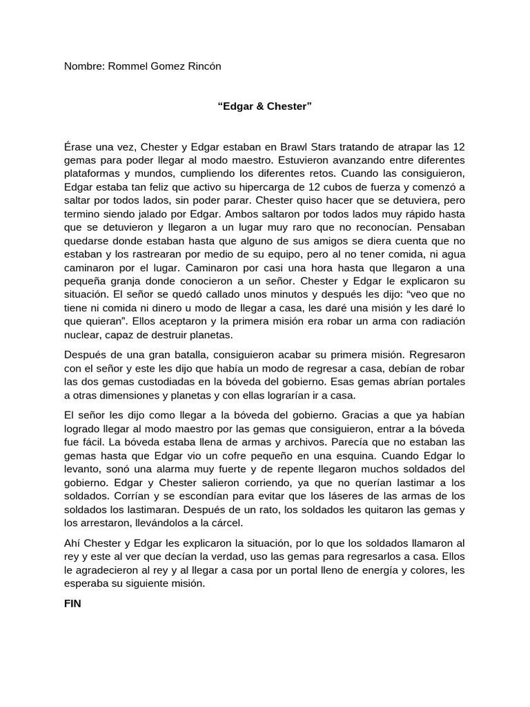 Edgar y Chester. Cuento | PDF