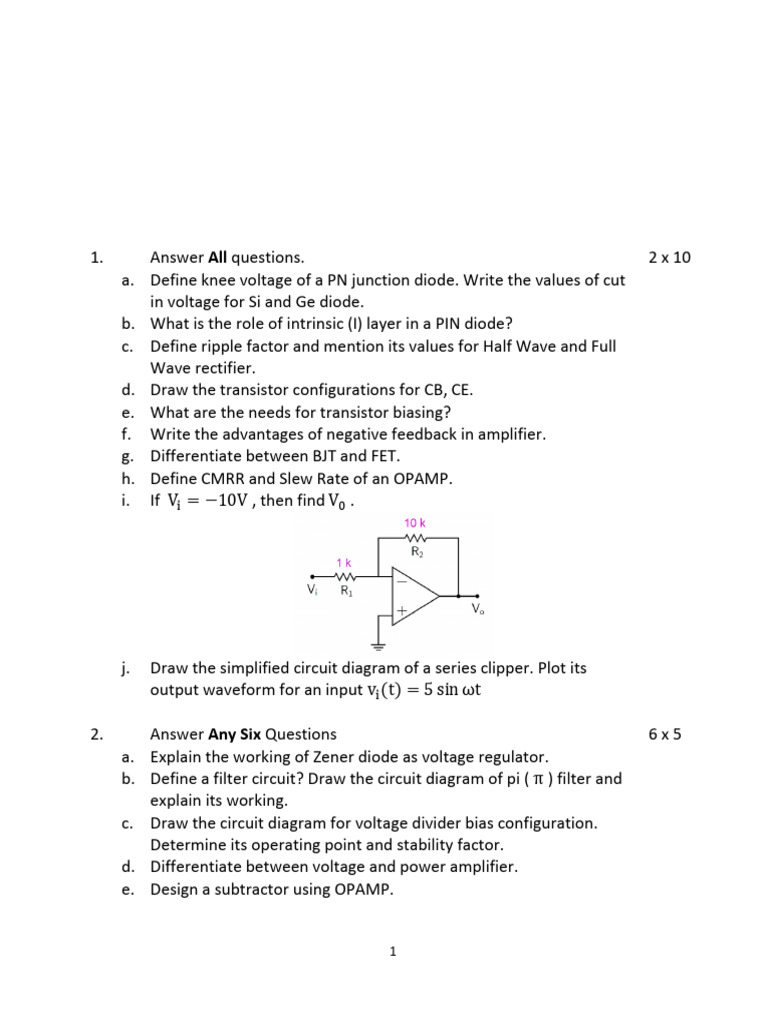 Th2 Analogelectronicsandopamp New-Syllabus | PDF | Rectifier | Operational Amplifier