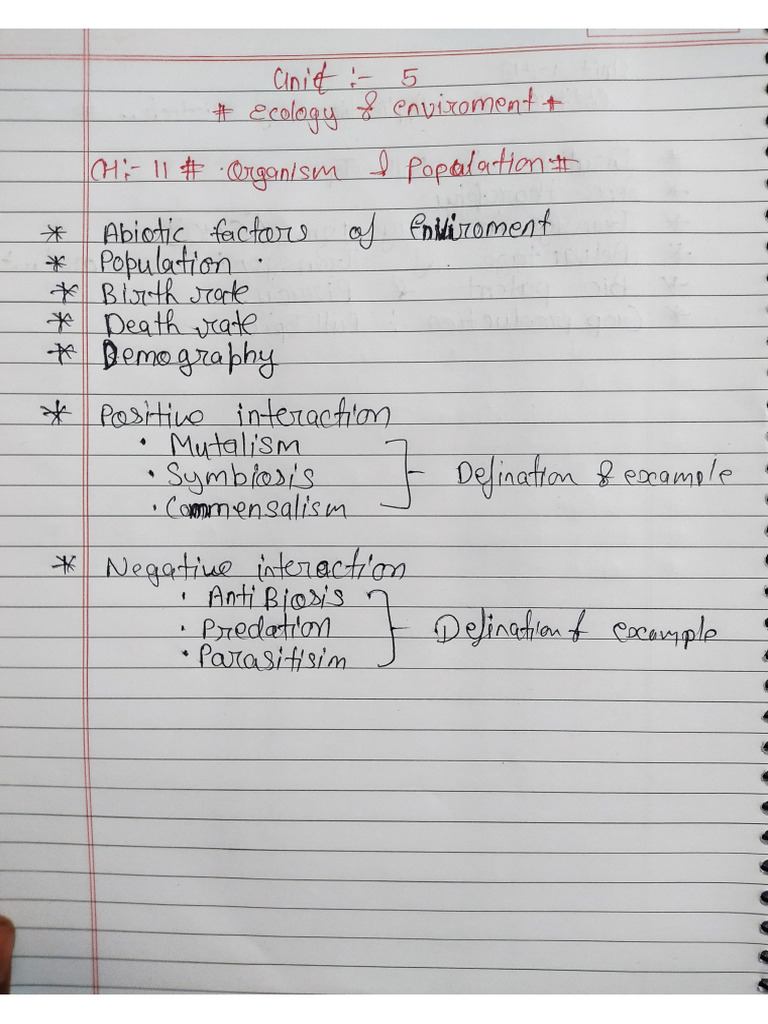 Bio. Unit 5. (Ecology & Environment) | PDF