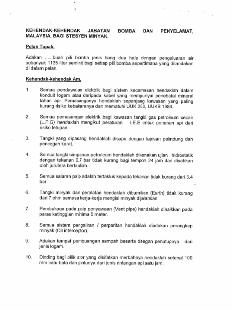 Kehendak2 Bomba Bagi Stesen Minyak | PDF