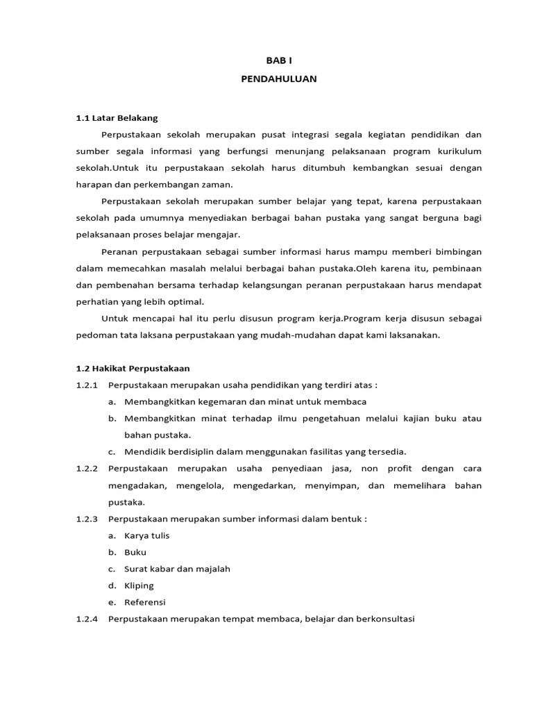 Program Kerja Perpustakaan | PDF