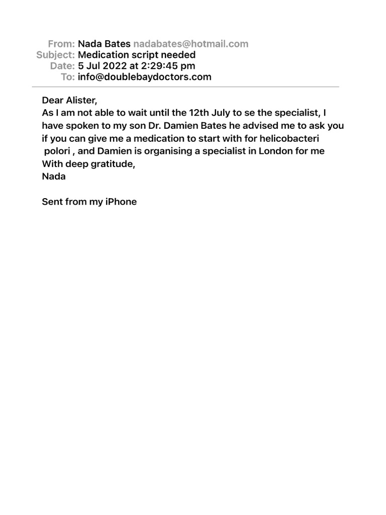 Medication Script Needed | PDF