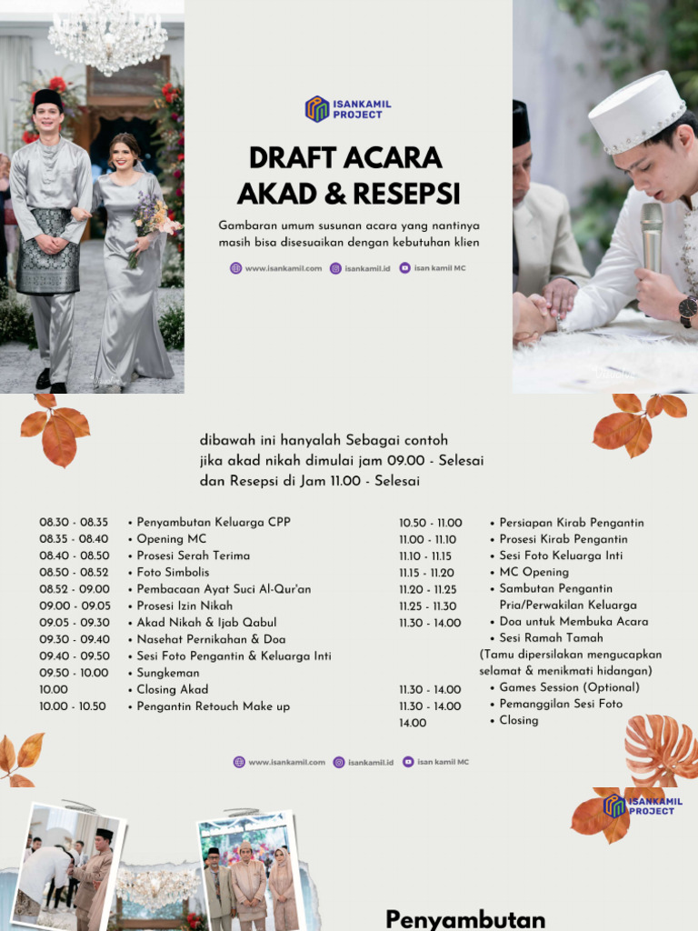 Draft Wedding Akad Resepsi by Isan Kamil | PDF