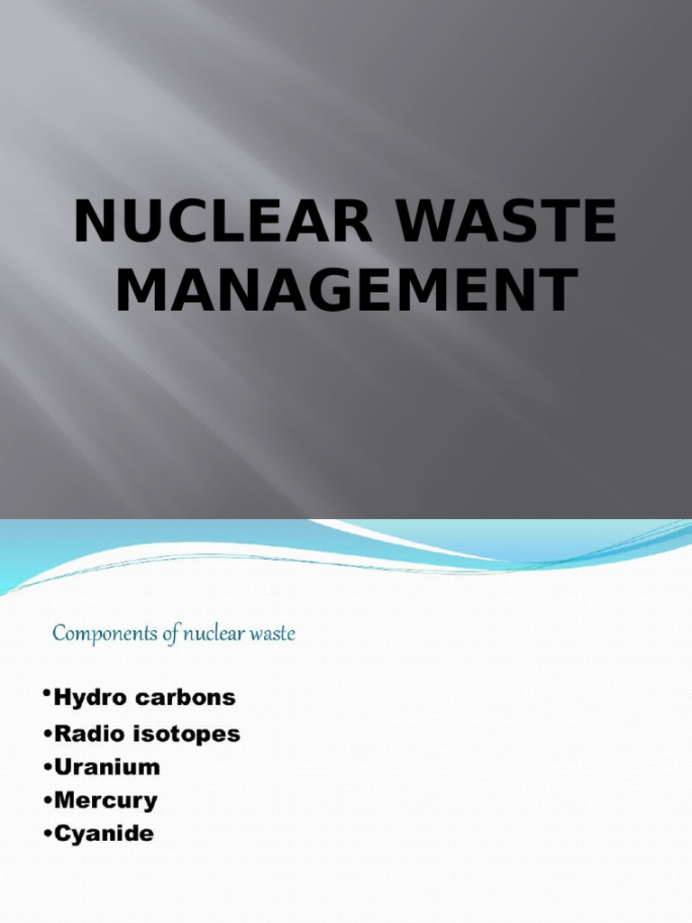 Nuclear Waste Management | PDF