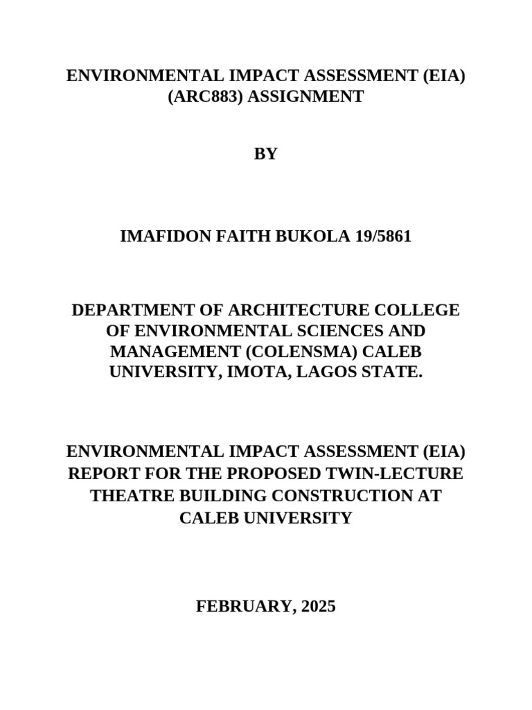 Environmental Impact Assessment | PDF | Environmental Impact Assessment ...