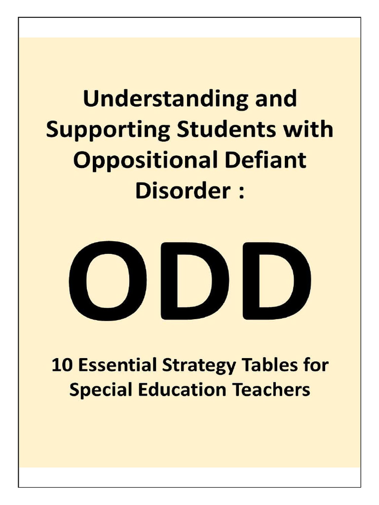 ODD Teacher Training | PDF