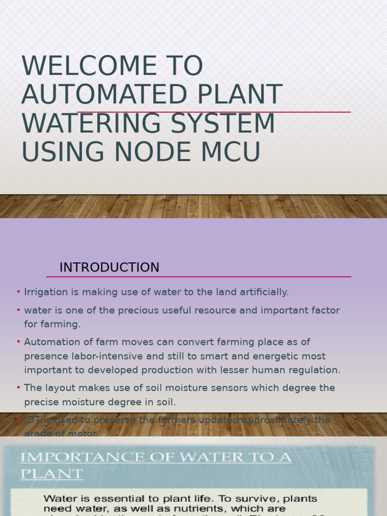 Welcome To Automated Plant Watering System Using Node | PDF | Internet ...