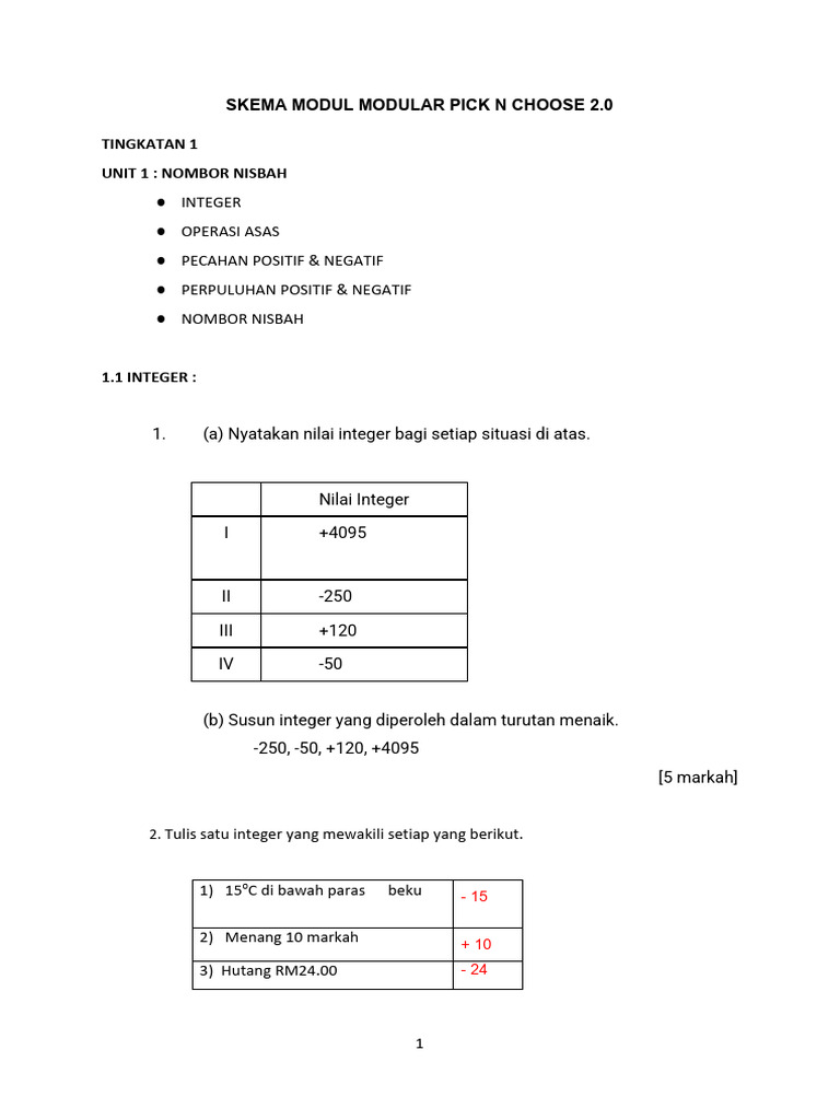 Jawapan Modul Modular Matematik t1 | PDF
