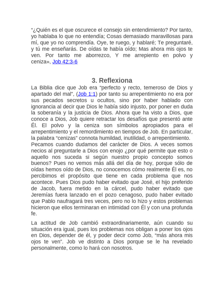 Job 42:5: De Oídas a la Visión Personal | PDF | Libro de trabajo | Dios