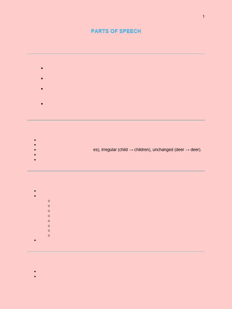 Parts of Speech Overview Guide | PDF | Adverb | Verb