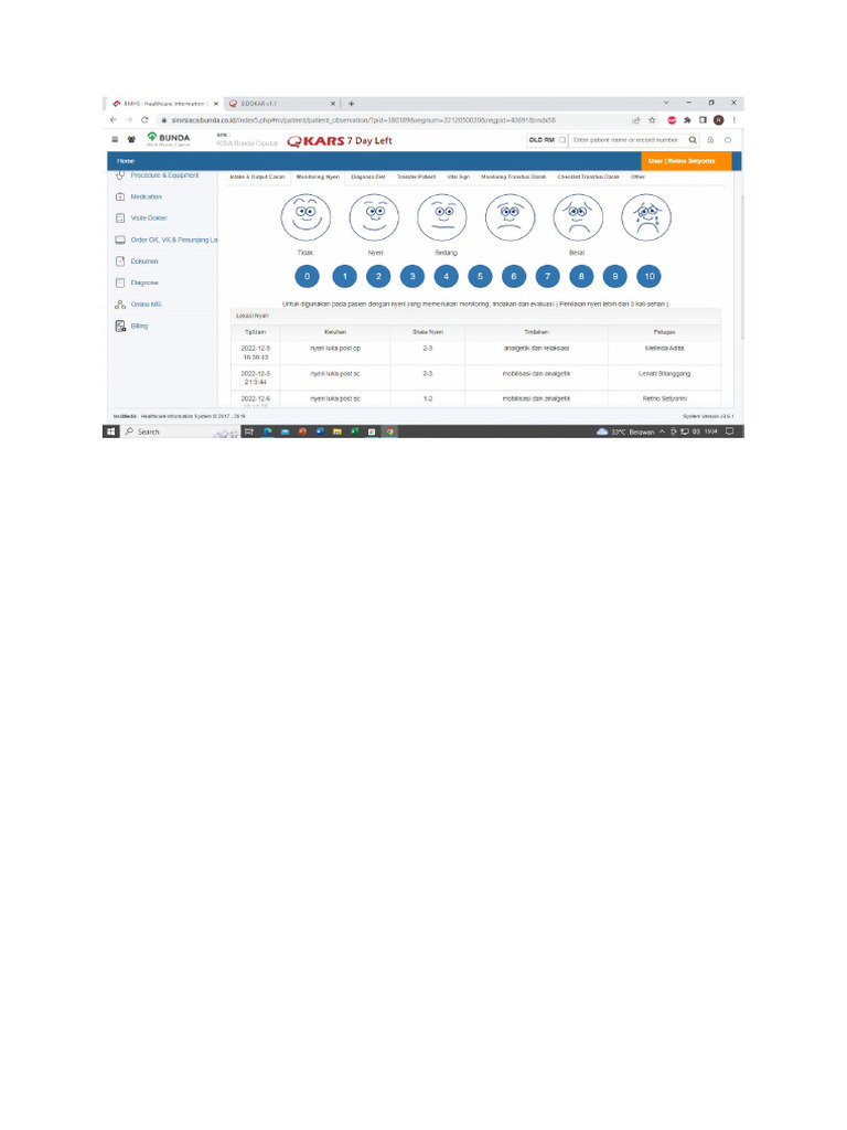 Monitoring Nyeri | PDF