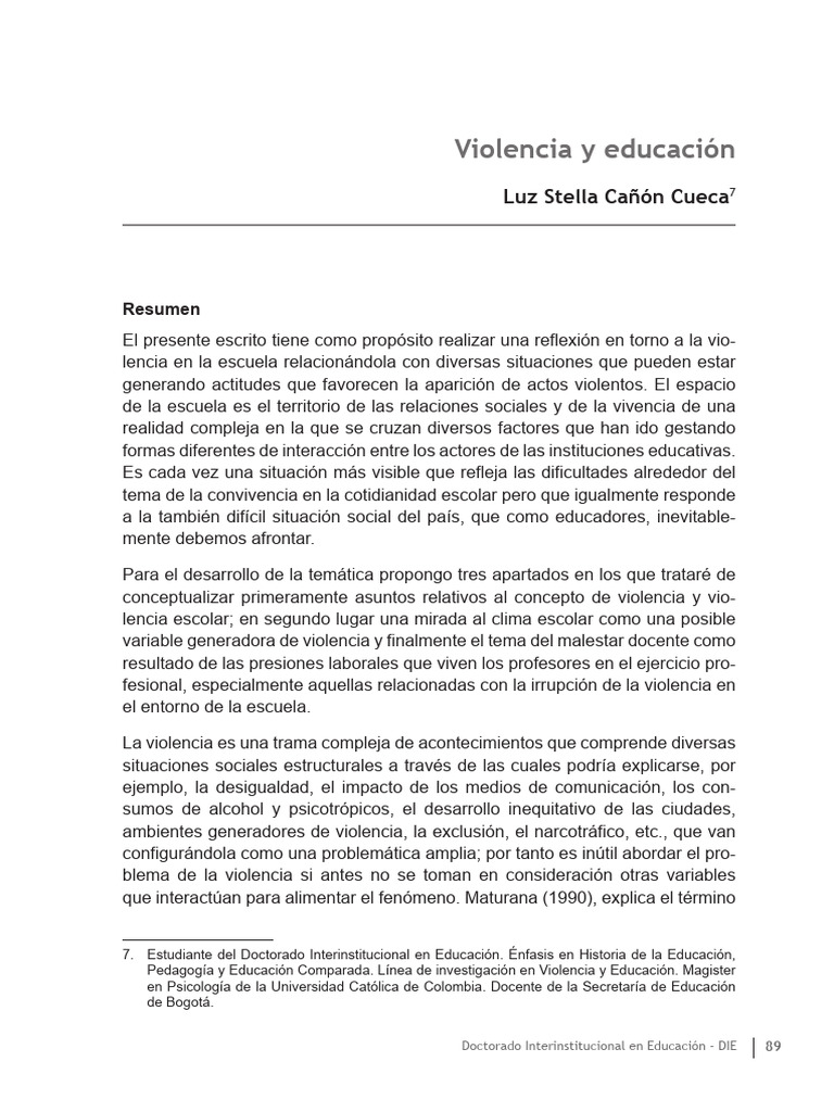 Violencia y Educacion | PDF | Violencia | Escuelas