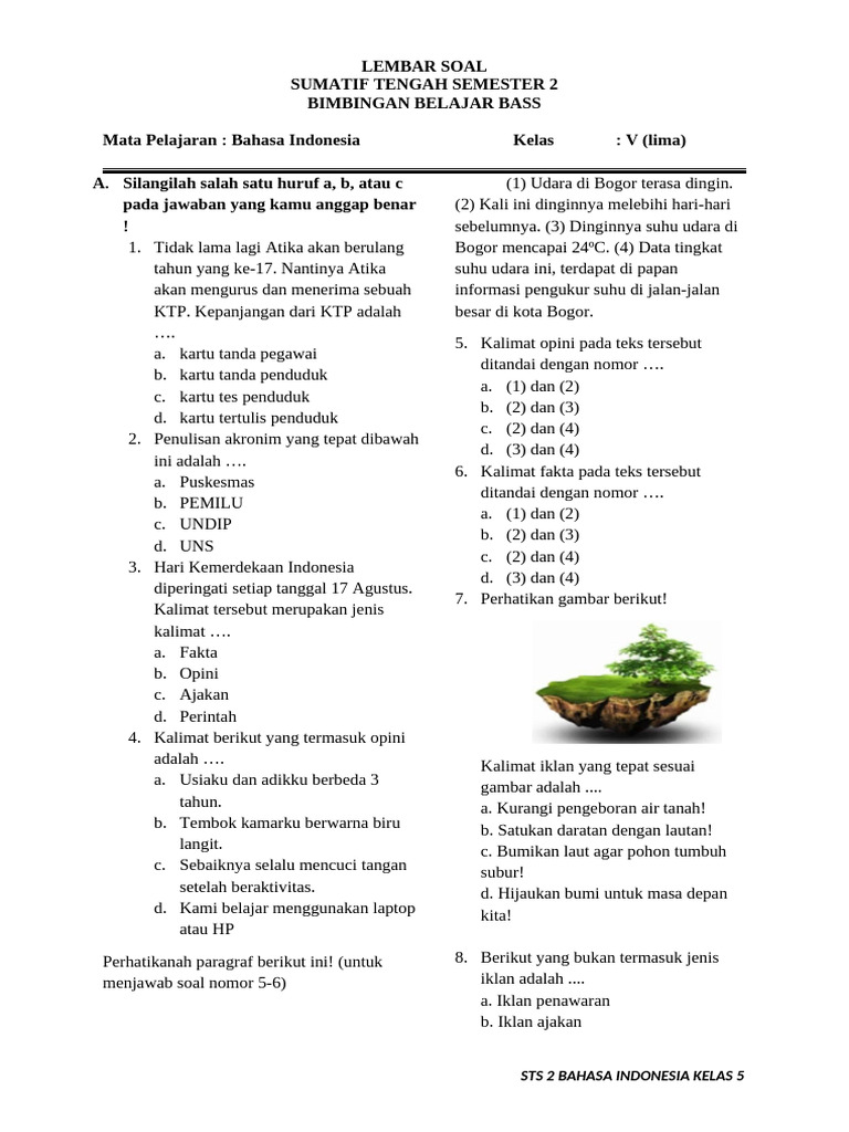 STS 2 - Bind Kelas 5 | PDF