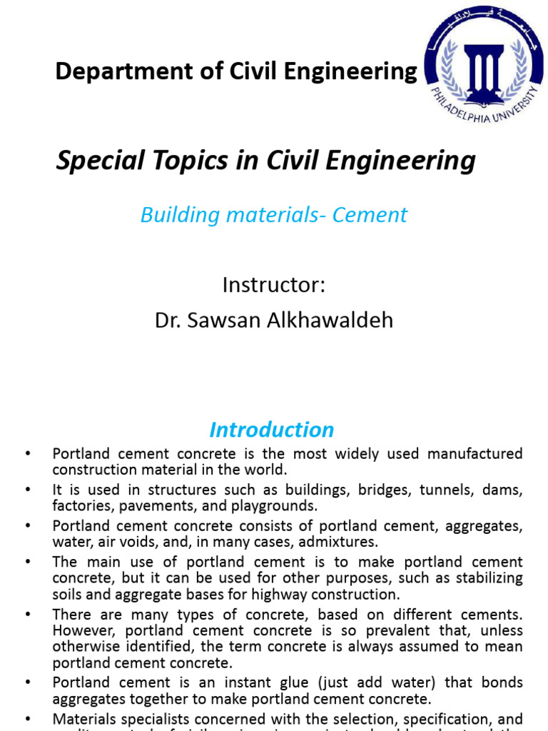 Building Materials - Cement | PDF | Cement | Concrete