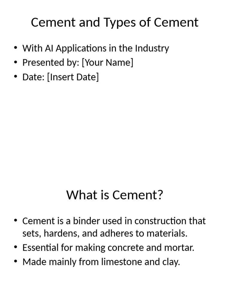 Types of Cement and AI Applications | PDF