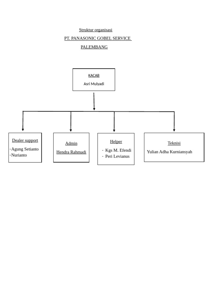 Struktur Organisasi PT. Panasonic Gobel | PDF