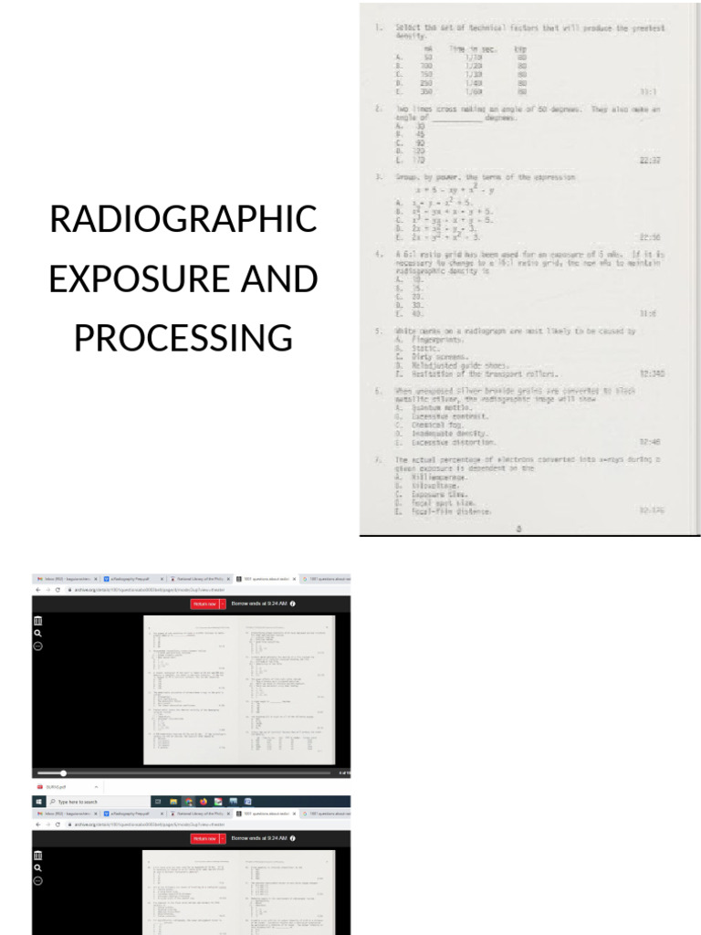 Radiographic Exposure | PDF