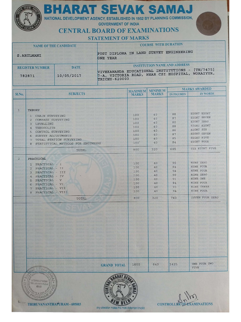 Survey Mark Sheet | PDF