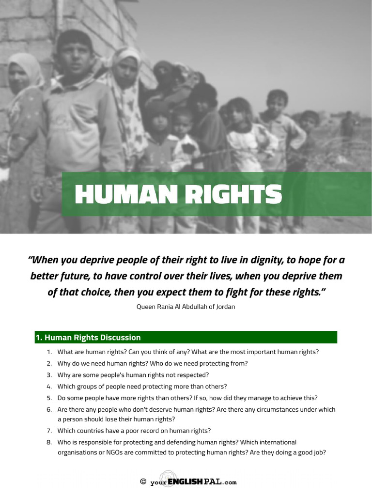 Human Rights: Discussion and Vocabulary | PDF | Human Rights | Justice