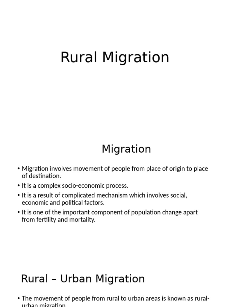Rural - Urban Migration | PDF