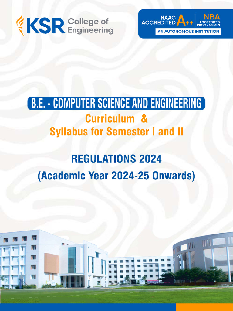 KSR CSE Syllabus 2024 Overview | PDF | Computing | Engineering