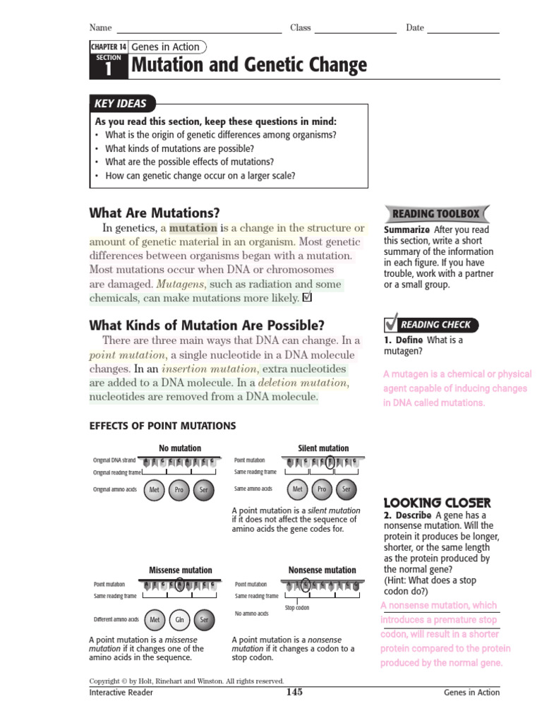 Kami Export - GENETICS-1-Mutation & Genes | PDF | Mutation | Genetic Code