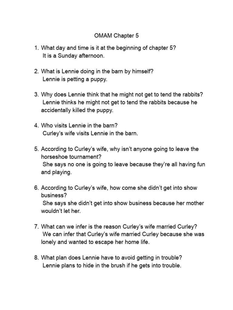 Chapter 5 Reading Questions OMAM | PDF