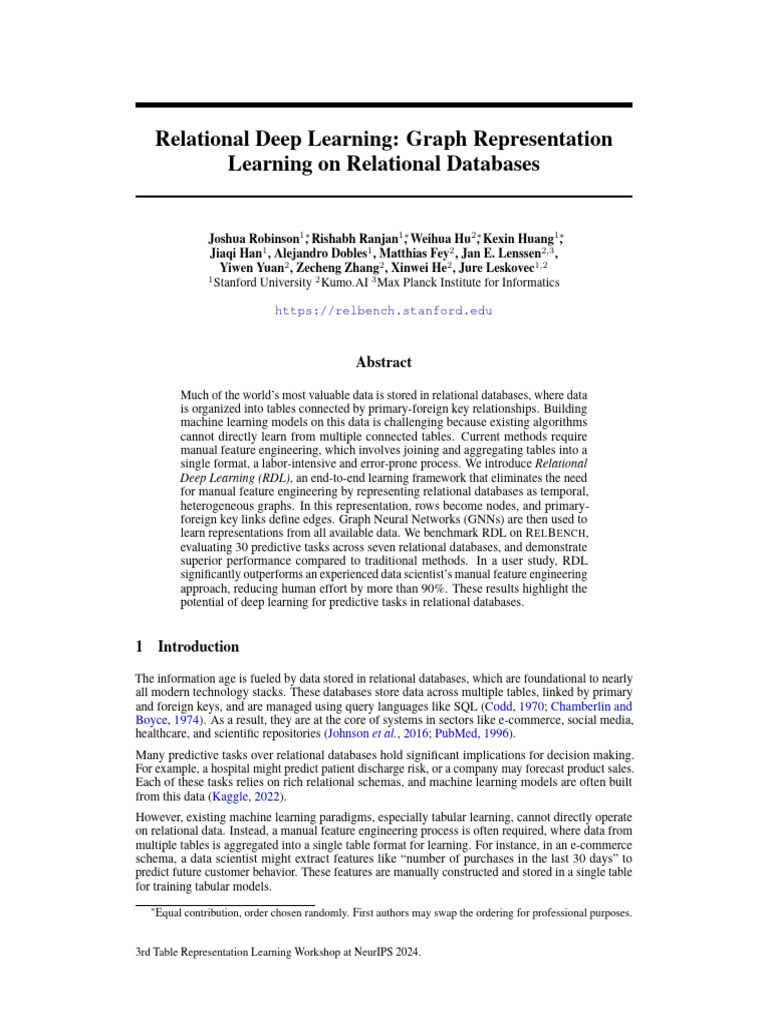 Relational_Deep_Learningpdf | PDF | Relational Model | Relational Database
