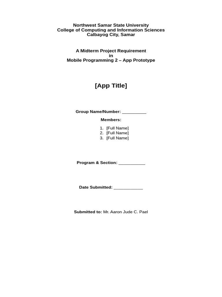 Midterm Prototype Project Submission Format | PDF | Human Communication | Computing