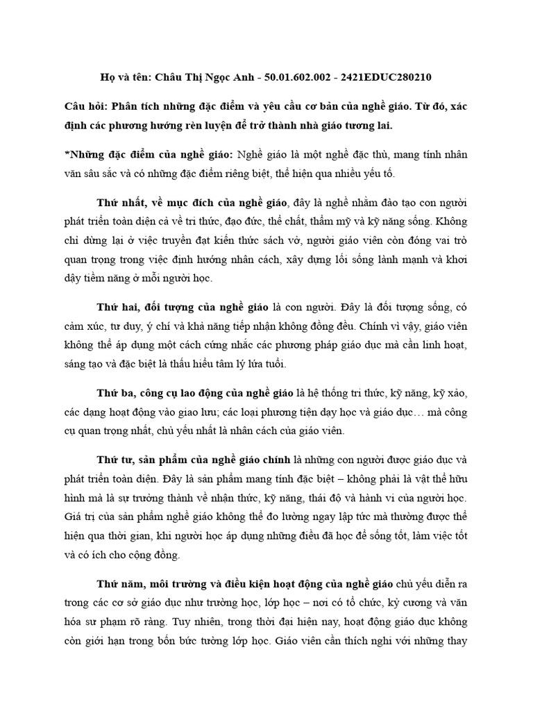 CHÂU THỊ NGỌC ANH - 50.01.602.002 - 2421EDUC280210 | PDF