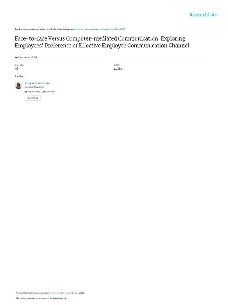 Paper004 - Catherine Lee Cheng Ean 2010 | PDF | Human Communication ...