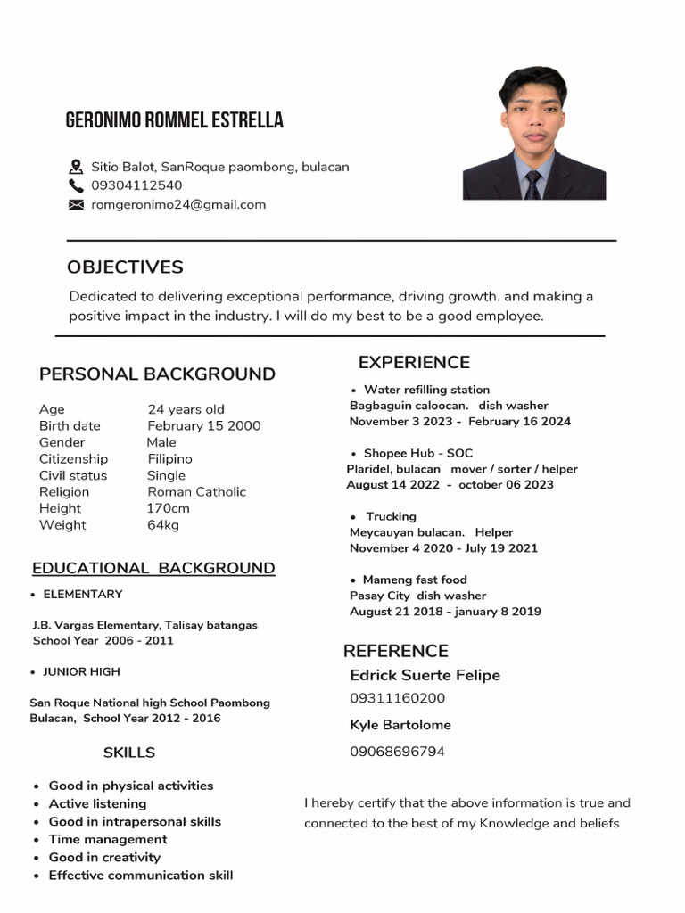 Black and White Simple Office Assistant Resume.pdf | PDF