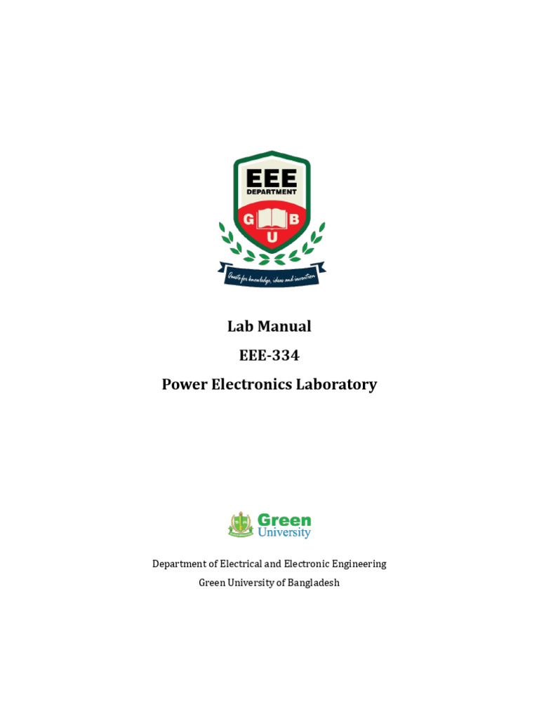 EEE-334 - Power Electronics Lab Manual | PDF | Rectifier | Power Electronics