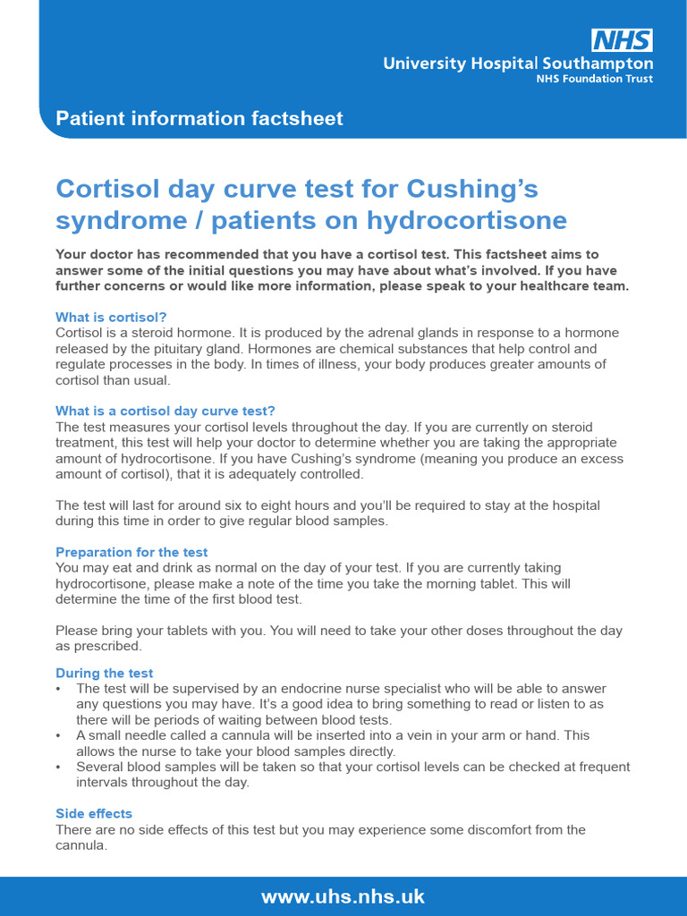 Cortisol Day Curve Test 736 PIL | PDF | Glands | Endocrine System