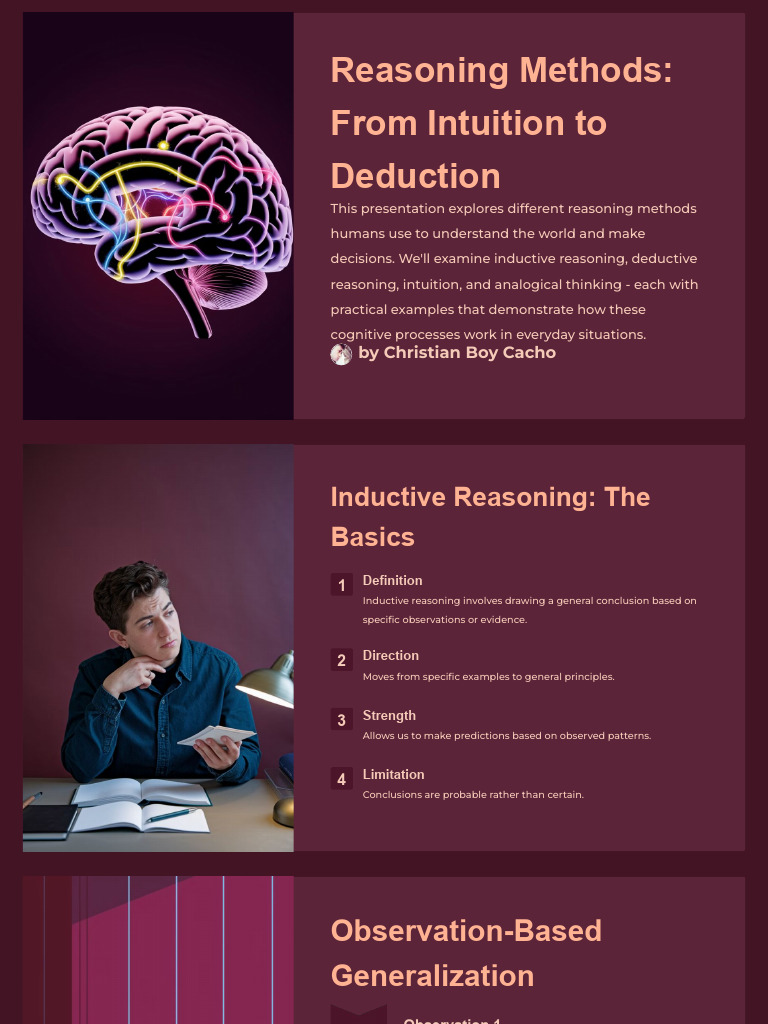 Reasoning Methods From Intuition To Deduction | PDF | Reason ...