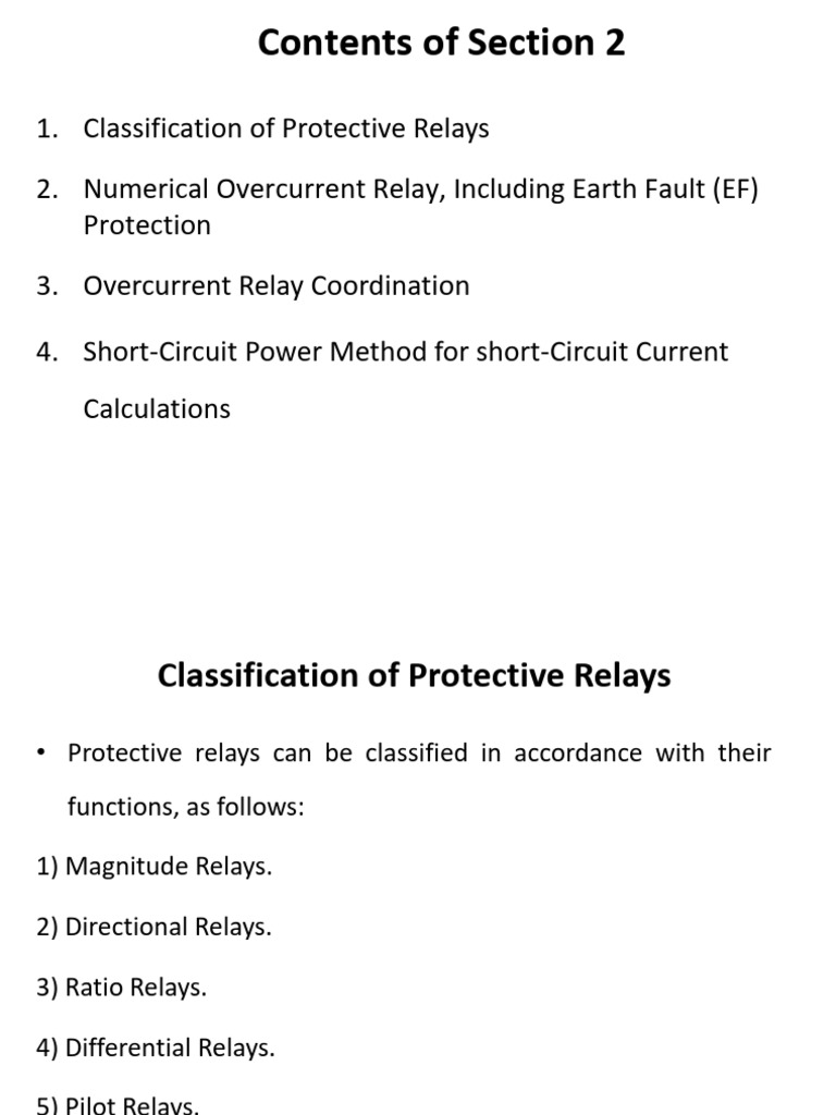 Classification of Protective Relays | PDF