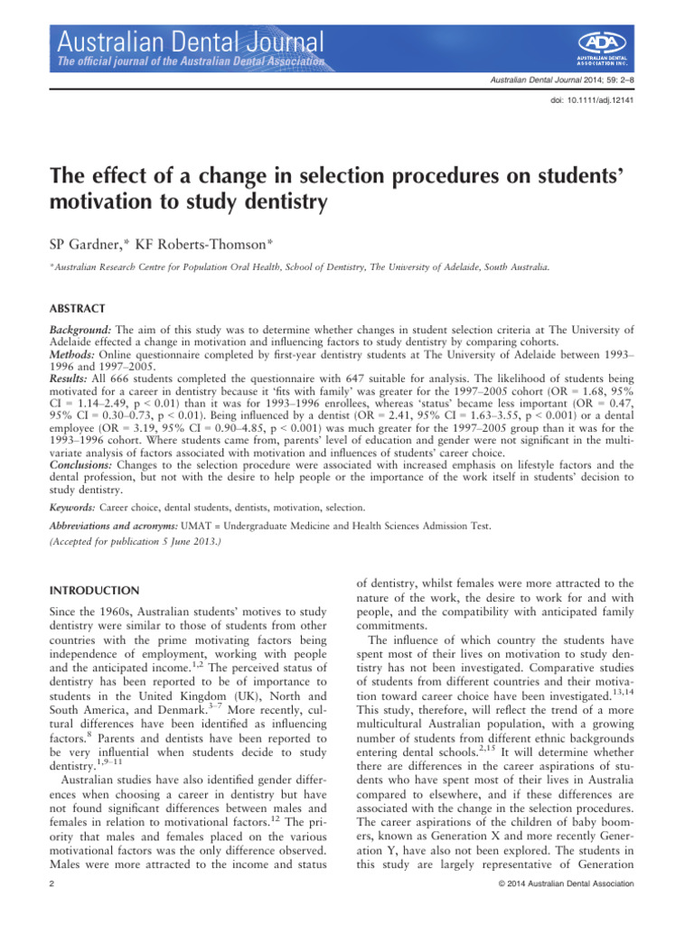 The Effect of A Change in Selection Procedures On Students | PDF ...