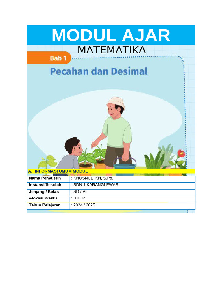 Perkalian Pecahan untuk Kelas VI SD | PDF