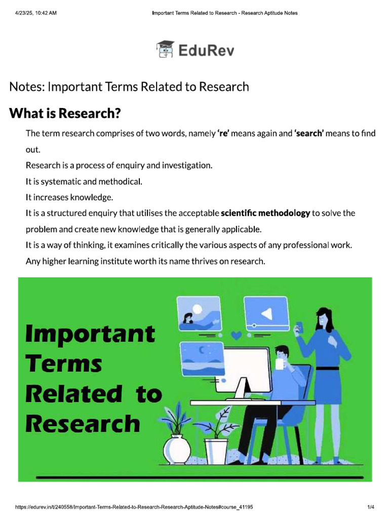 Important Terms Related To Research | PDF