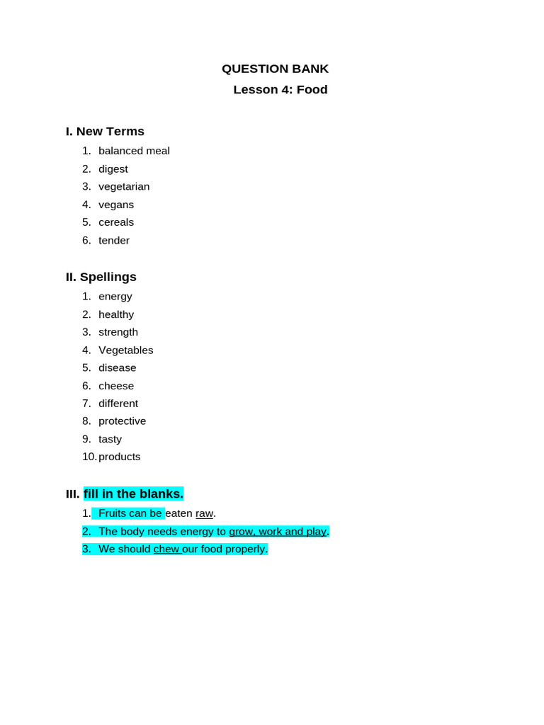 CHP 4 Question Bank | PDF