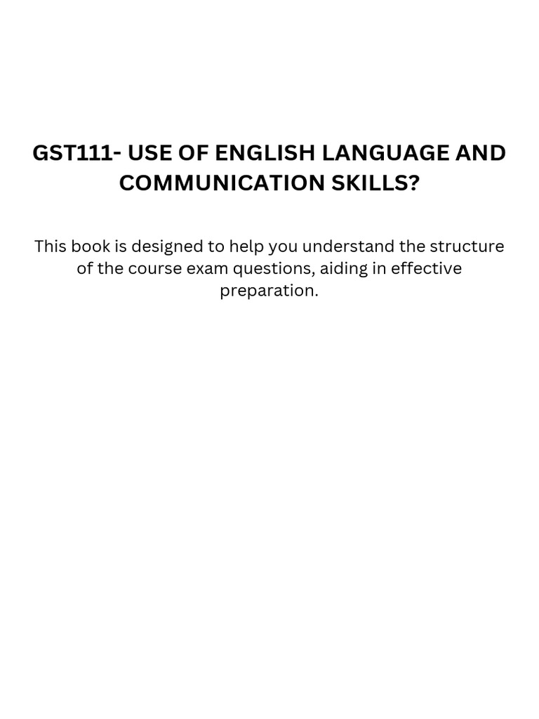 GST111 - University Exam PDF | PDF | Communication | Essays
