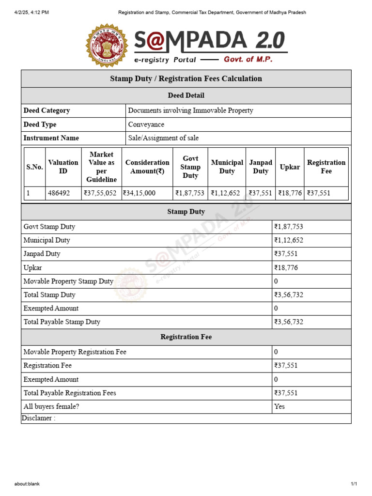Registration and Stamp, Commercial Tax Department, Government of Madhya ...
