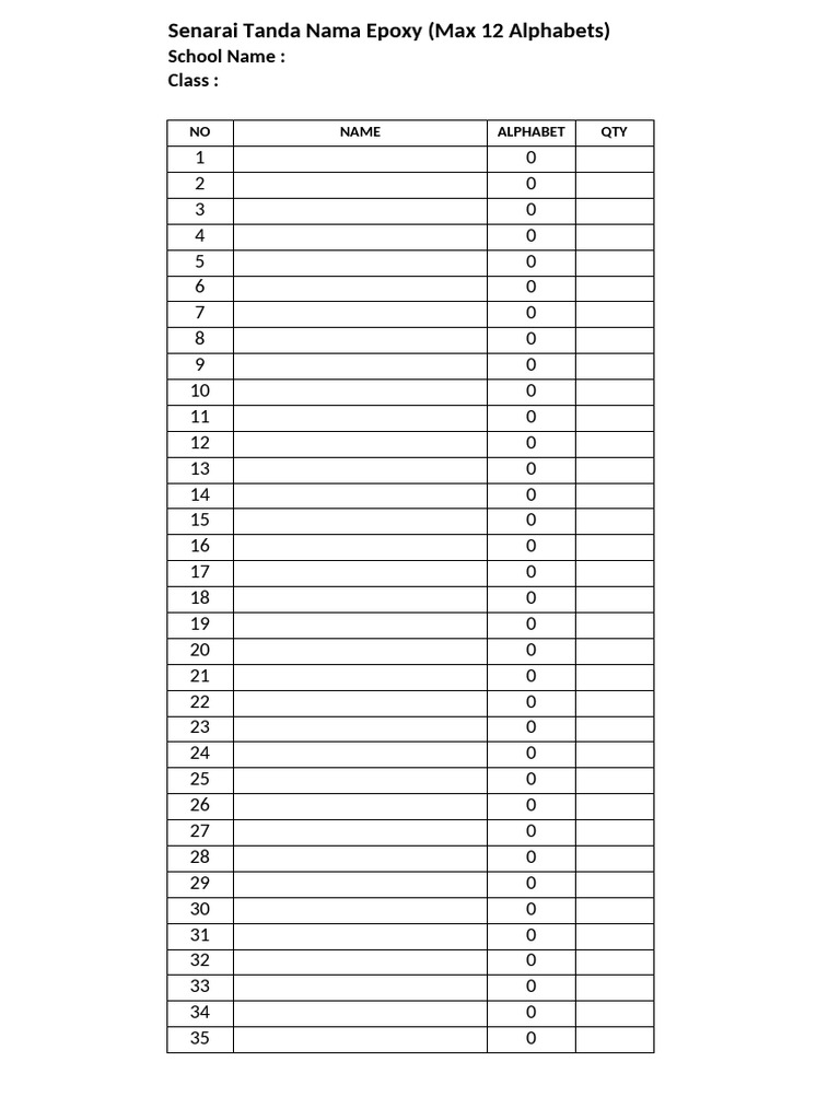 Template Tempahan Nametag | PDF