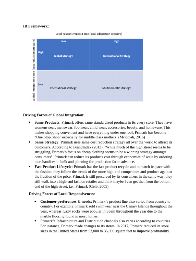 Primark's Global Strategy and Local Adaptation | PDF | Fashion ...