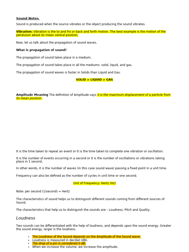 Sound Production and Characteristics | PDF | Sound | Ear