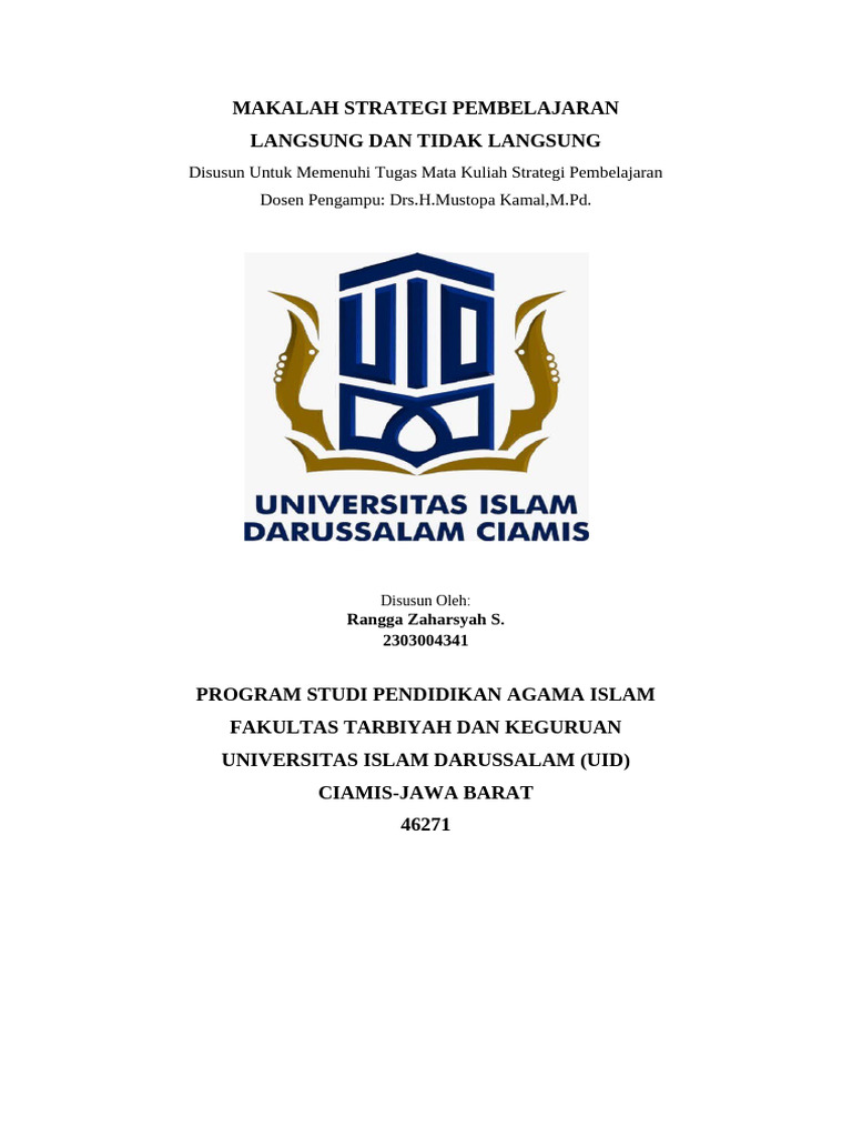 Strategi Pembelajaran UID Ciamis | PDF