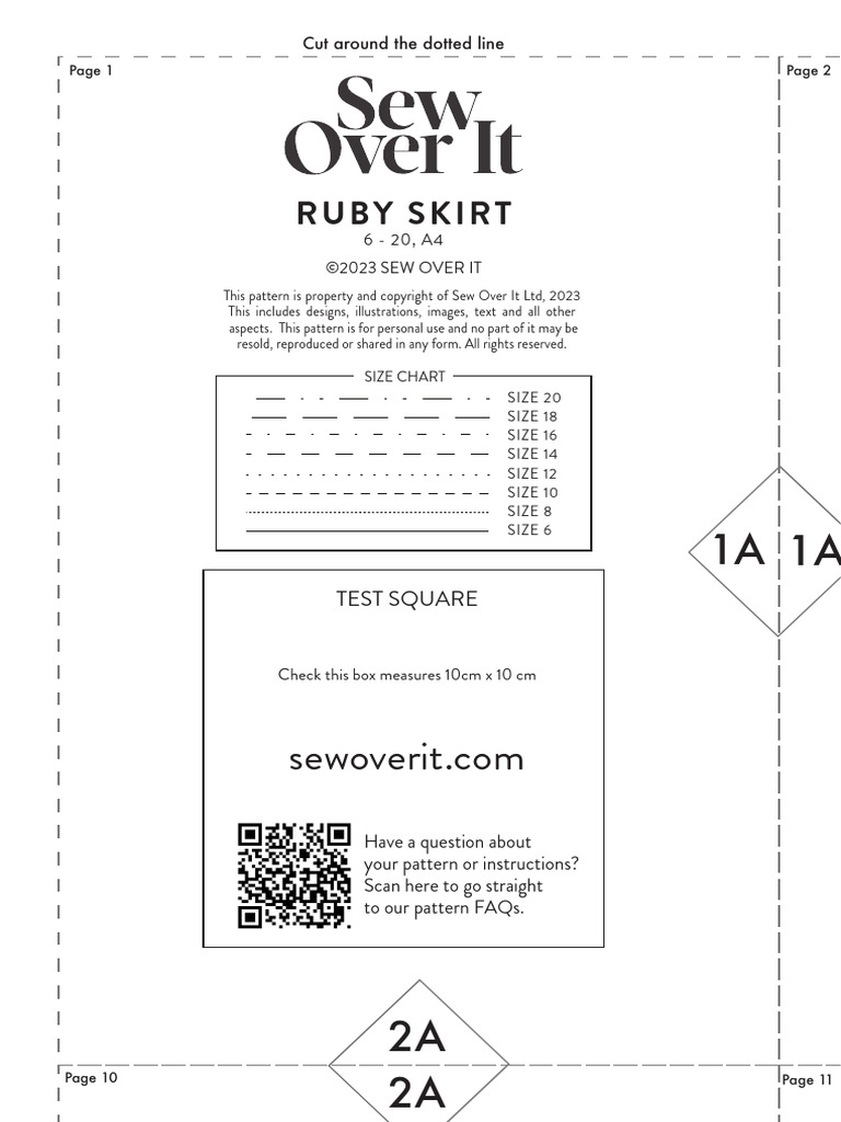 Ruby Skirt 6-20 A4 PDF Pattern | PDF